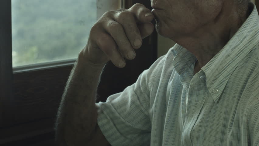 Pensive And Sad Old Man Sitting Alone Near Window Thoughts Thoughtful