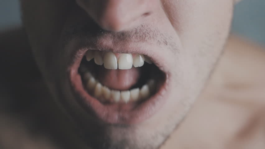 Close-up Mouth of Angry Man Stock Footage Video (100% Royalty-free ...