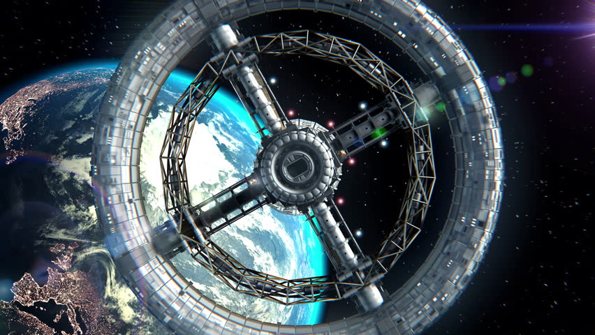 Earth On the Background. Flight Stock Footage Video (100% Royalty-free ...