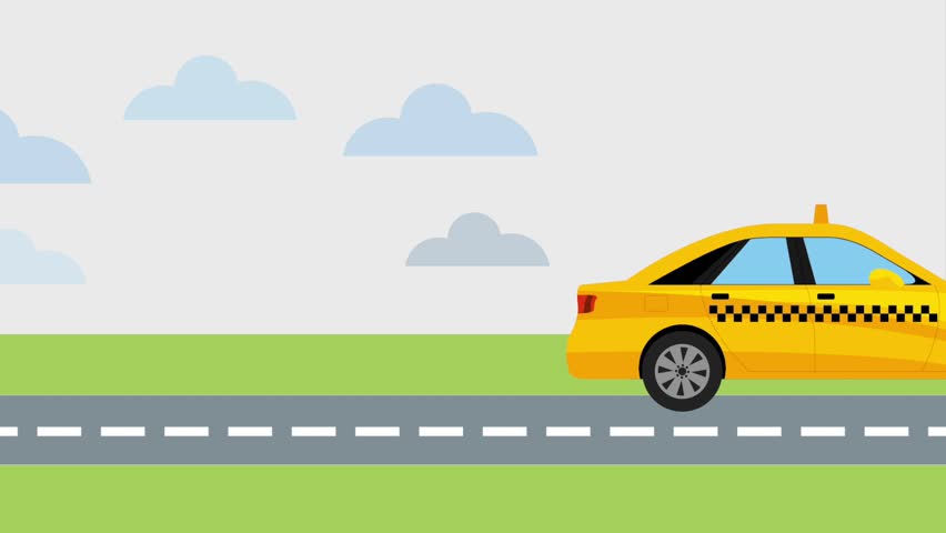 Animated Taxi Cab Vehicle On Stock Footage Video (100% Royalty-free ...