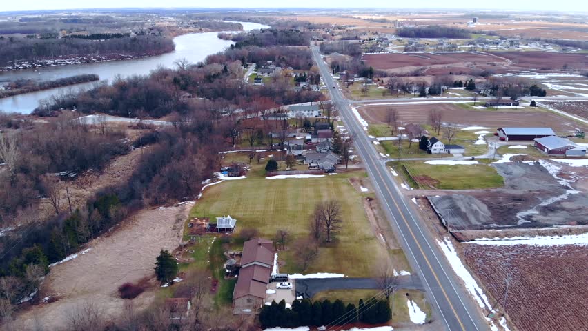 View of the country road and small town in Wisconsin image - Free stock ...