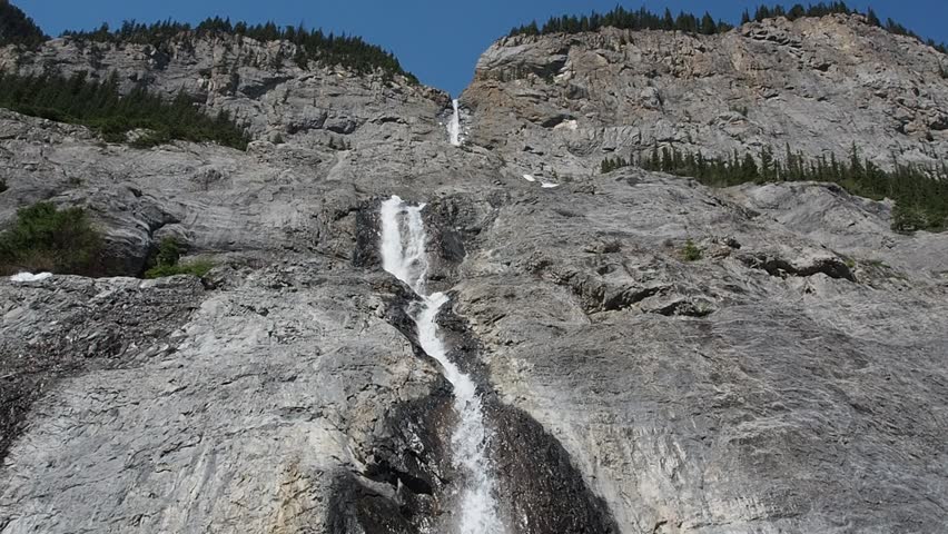 Waterfall from the Mountain in Banff National Park, Alberta, Canada ...