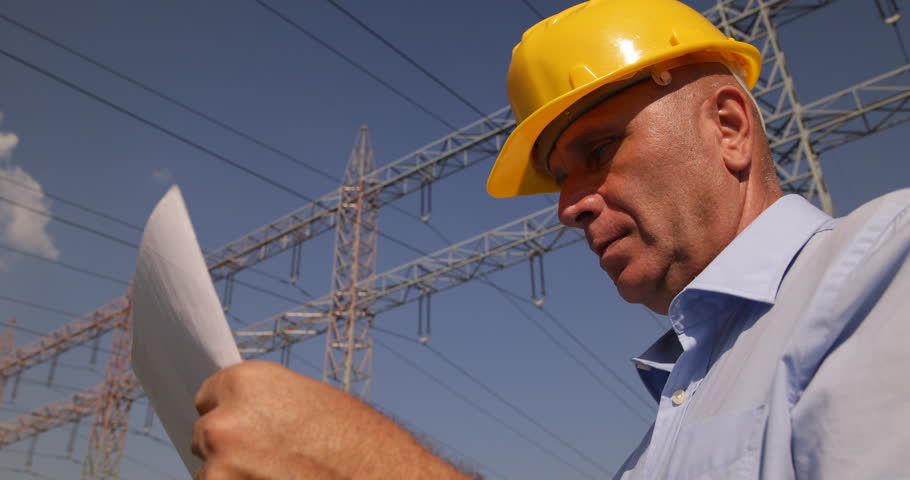 Torrid Day Electrician Drink Water Hot Summer High Voltage Electricity ...