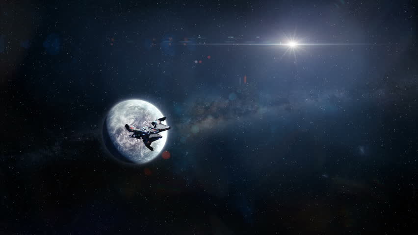 Alien Spaceship Leaving Planet Stock Footage Video (100% Royalty-free ...