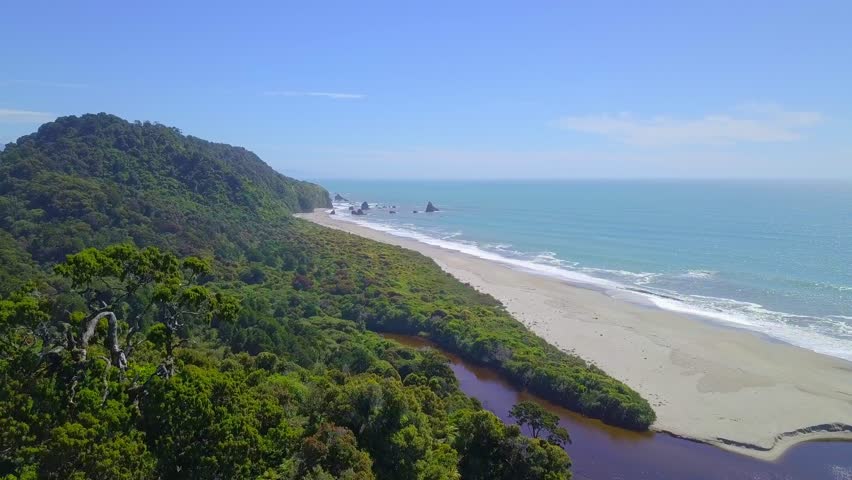 Mouth of the river emptying into the ocean image - Free stock photo ...