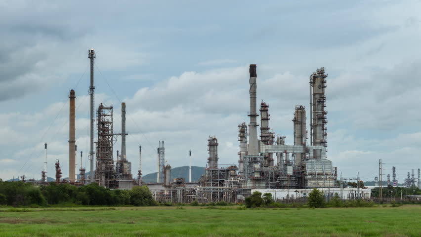 Time Lapse of Oil Refinery Stock Footage Video (100% Royalty-free ...