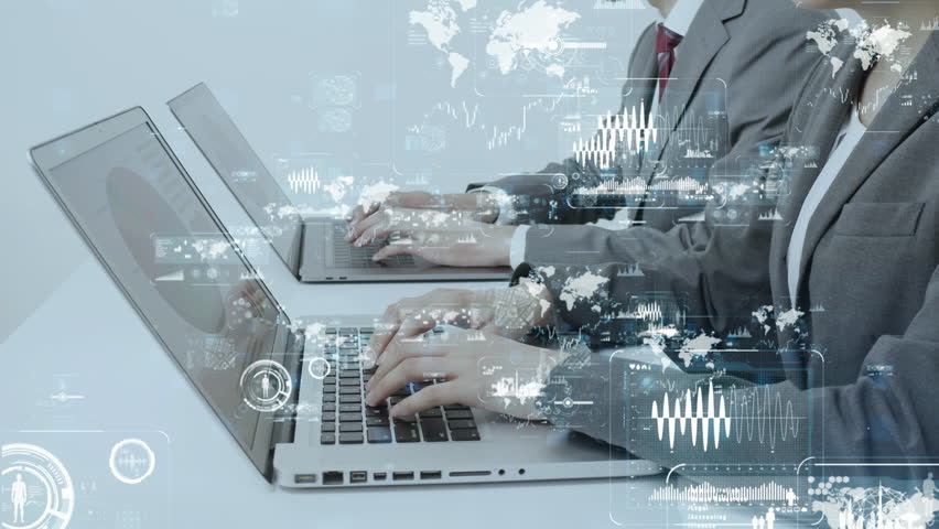 Digital Computing Concept. Couple of Stock Footage Video (100% Royalty ...