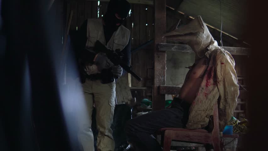 Terrified Hooded Hostage Held By Stock Footage Video (100% Royalty-free ...