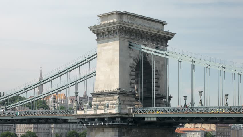 Stone Chain Bridge by night in Budapest, Hungary image - Free stock ...
