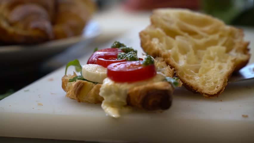 Tasty croissant dish on Green Plate image - Free stock photo - Public ...