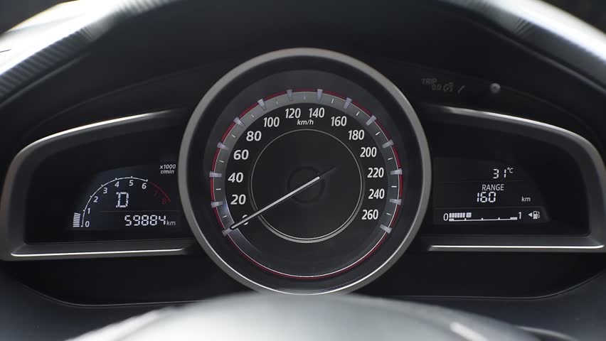 Sporty Car Speedometer Dashboard Instruments. Stock Footage Video (100% ...