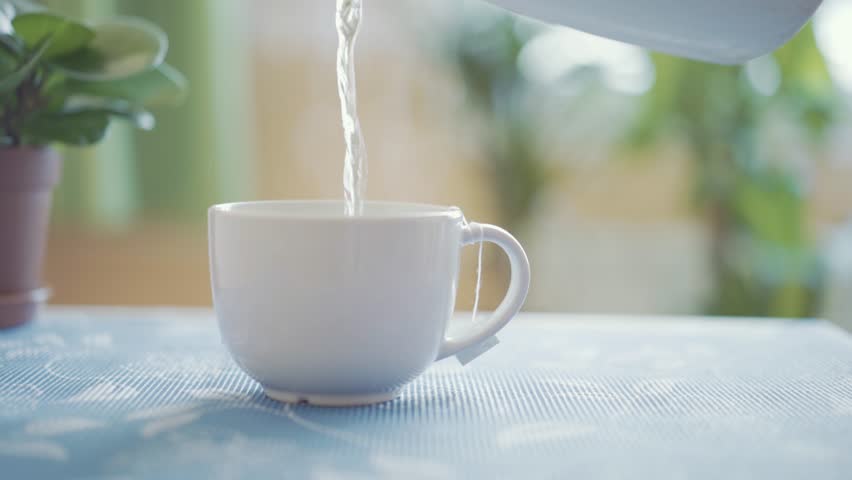 Pouring Hot Boiling Water Into Stock Footage Video (100% Royalty-free ...