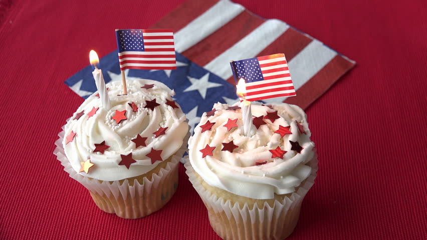 Happy Birthday USA Cupcake (right) Stock Footage Video 739321 ...