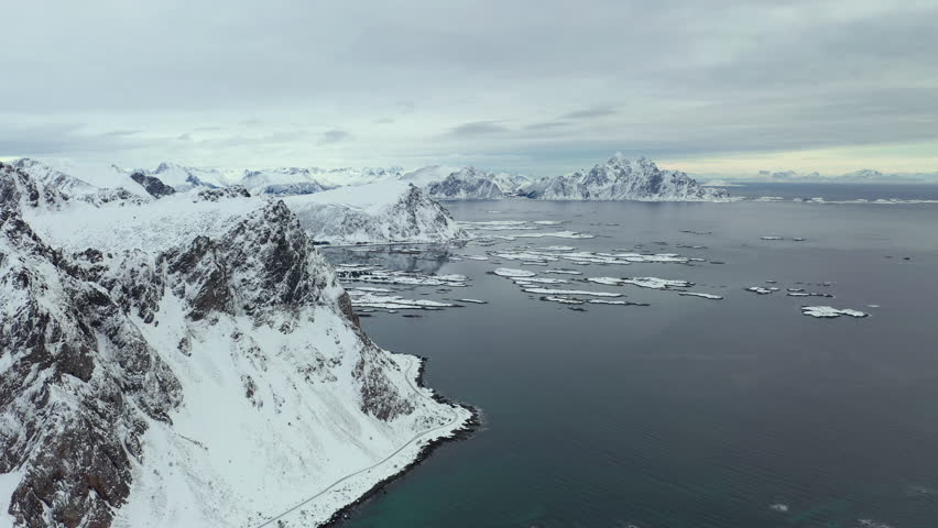 Scenic Mountains with snow over the water image - Free stock photo ...