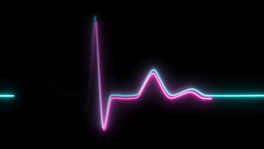 Neon Heartbeat On Black Isolated Stock Footage Video (100% Royalty-free ...