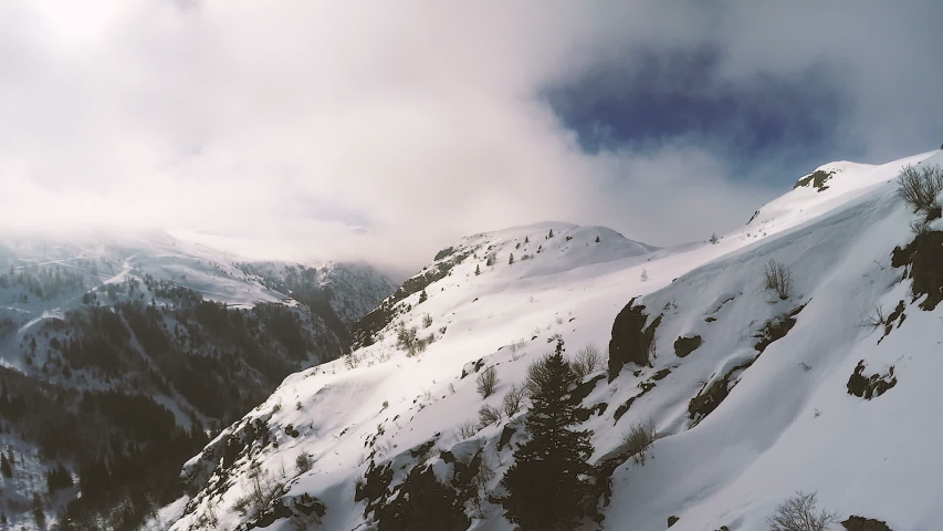 Ski Lifts on the snowy mountain side image - Free stock photo - Public ...