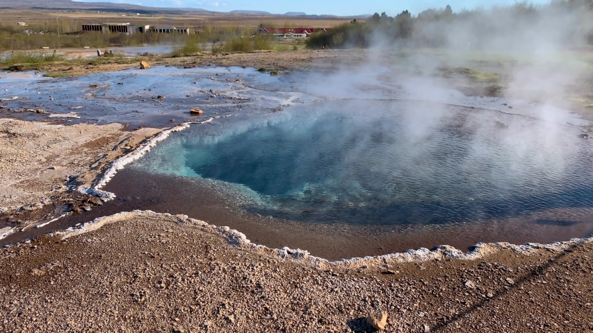 Beautiful river landscape with steam from the Geyser image - Free stock ...