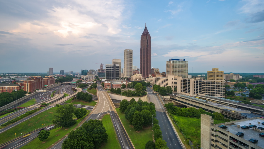 Skyline and sky towers with highways in Atlanta, Georgia image - Free ...