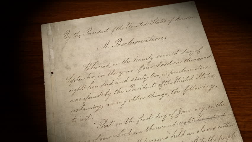 U.s. Emancipation Proclamation - Scroll Stock Footage Video (100% ...
