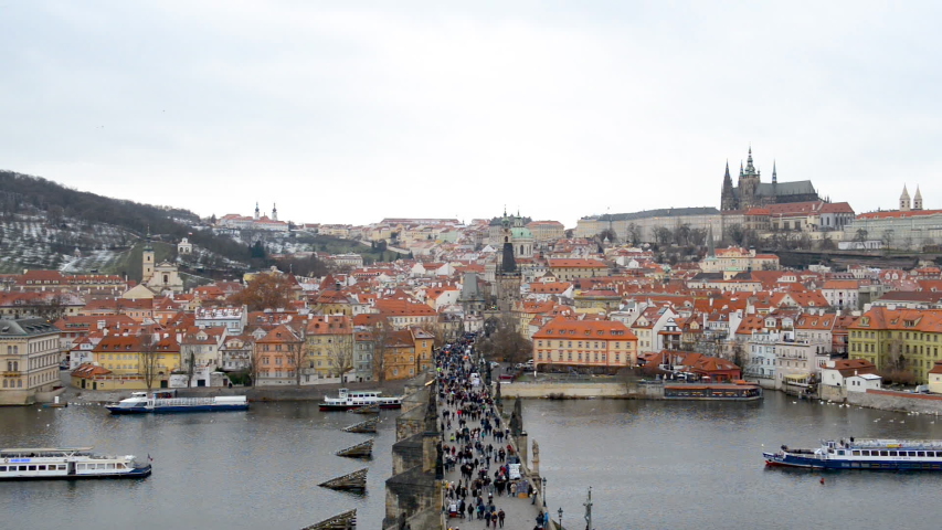 Cityscape and rooftops and Urban landscape in Prague, Czech Republic ...