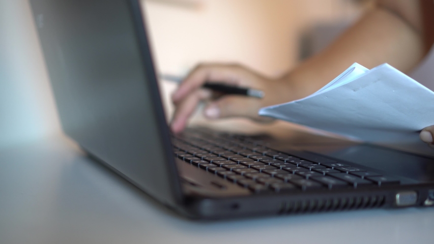 Businesswoman Writing Notes Learning On Stock Footage Video (100% ...