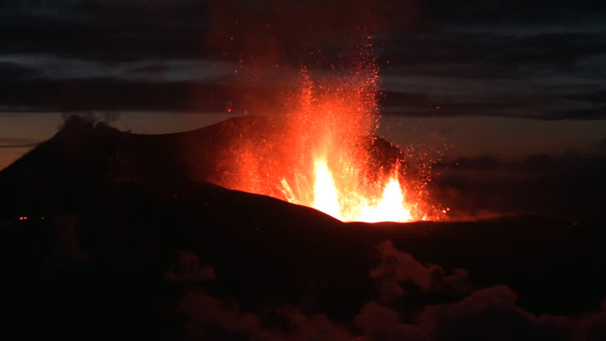 Volcano In Action Volcanic Eruption In Slow Motion Stock Footage Video ...