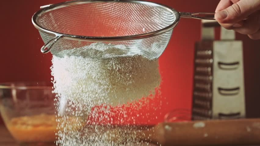 Sieving Flour,super Slow Motion, Shot At 240fps Stock Footage Video ...