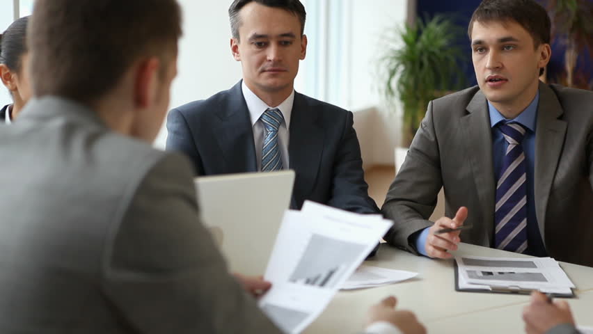 Boss Checks The Work Of Colleagues Stock Footage Video 1063927 ...