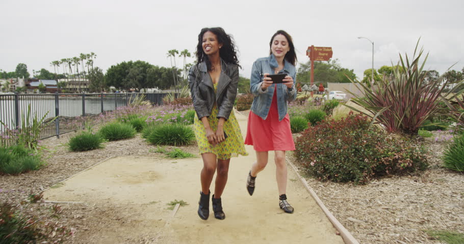 Best Friends Skipping and Laughing Stock Footage Video (100% Royalty ...