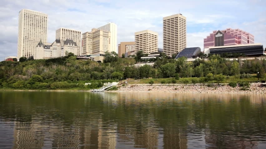 Waterfront View Of Downtown Edmonton, AB Stock Footage Video 1080682 ...