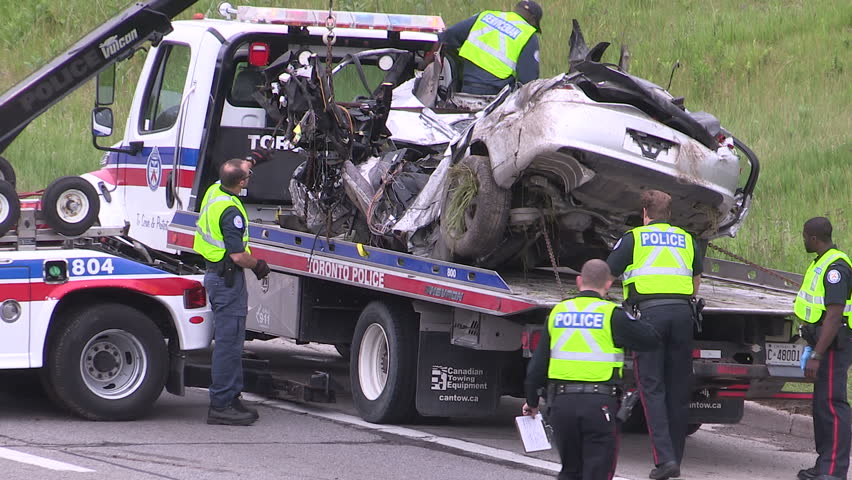 Toronto, Ontario, Canada - June 2015 Fatal Car Accident Scene On ...