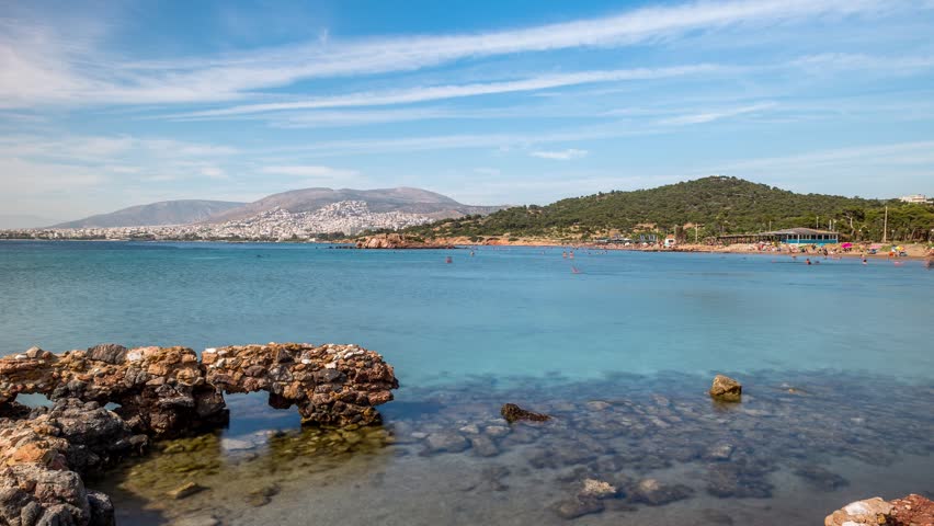 Kavouri Beach Near Athens, Greece Stock Footage Video (100% Royalty ...