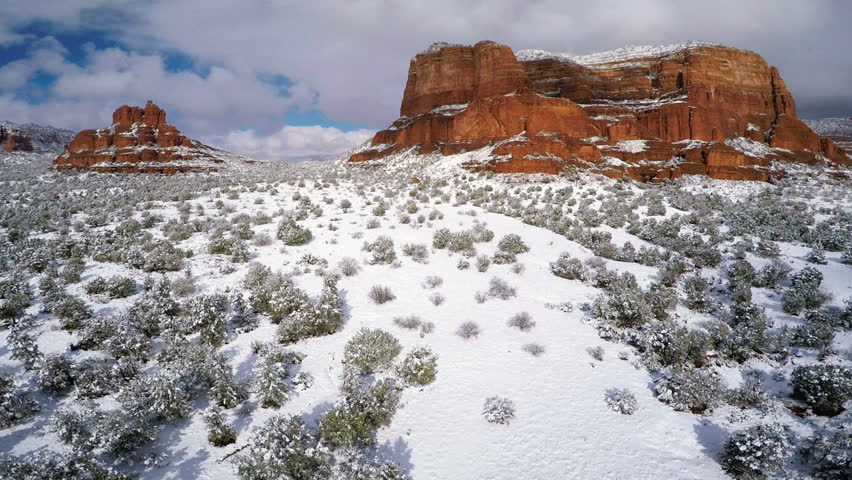 Snow On Red Rocks Stock Footage Video (100% Royalty-free) 10976270 ...