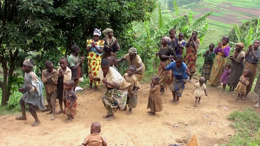 LAKE BUNYONYI, UGANDA - OCTOBER 21: Batwa Pygmies Dancing On October 21 ...