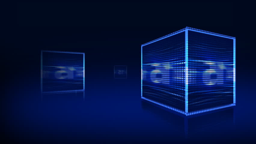 PC Tower In Hologram Wireframe Style. Nice 3D Rendering Stock Footage ...