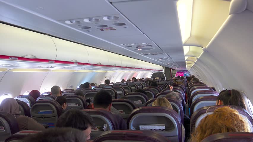 Wizzair Interior Flight - Circa Video de stock (totalmente libre de ...