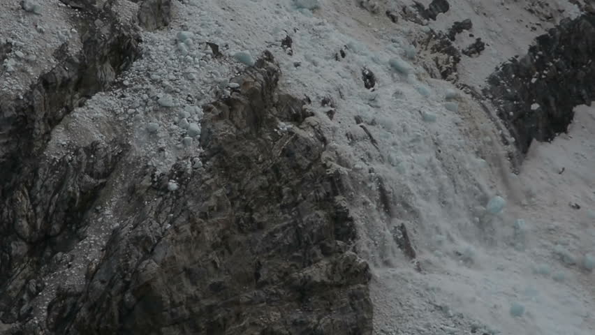 Stock Video Clip of Ice avalanche following Bossons Glacier serac ...