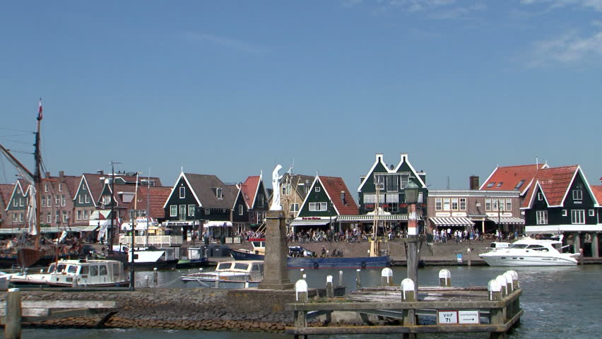 Holland, Volendam Harbour, Harbor, Haven Stock Footage Video (100% ...