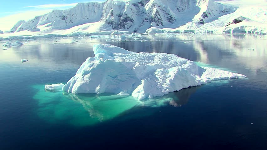 Iceberg Adrift In The Arctic Broken From A Landmass Stock Footage Video ...