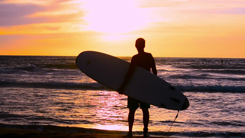 Surfer Standing with the Surfboard Stock Footage Video (100% Royalty ...