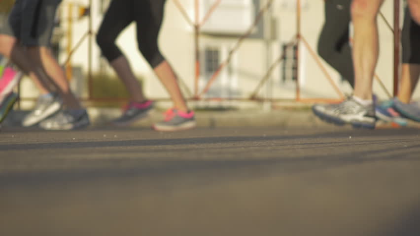 Runners Feet Slow Motion Stock Footage Video (100% Royalty-free ...