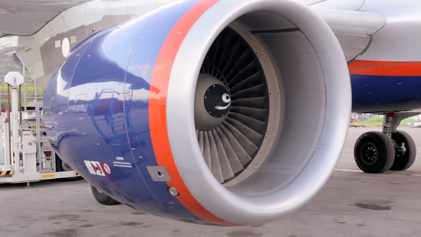 Single Engine Airplane Propeller Spinning And Plane Shaking Slightly ...