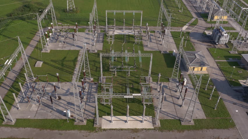 Aerial - Outdoor Power Substation Stock Footage Video 12320999 ...