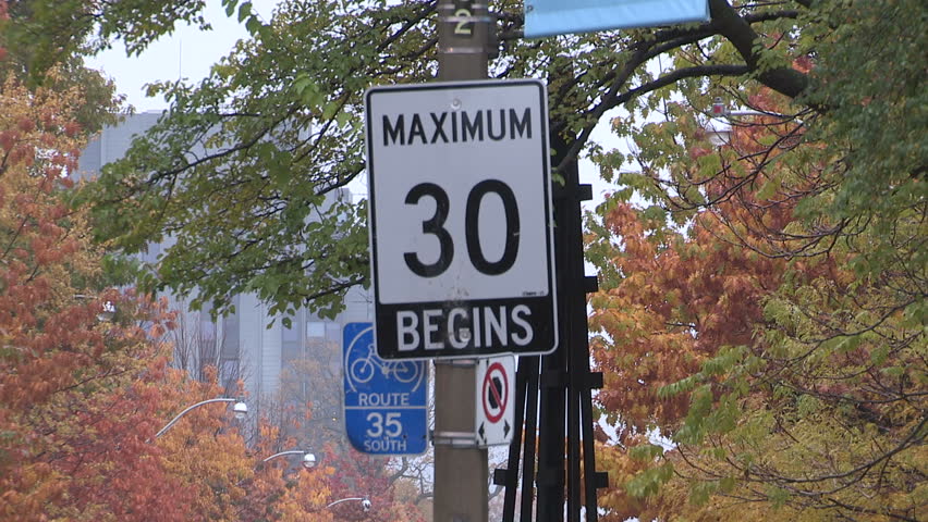Toronto, Ontario, Canada October 2015 Toronto 30km/hr Speed Limit Sign ...