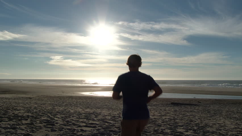 Man Walking On The Beach At Night Stock Footage Video 4508990 ...
