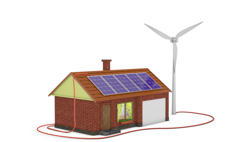 Animation Houses with Solar Panels Stock Footage Video (100% Royalty ...