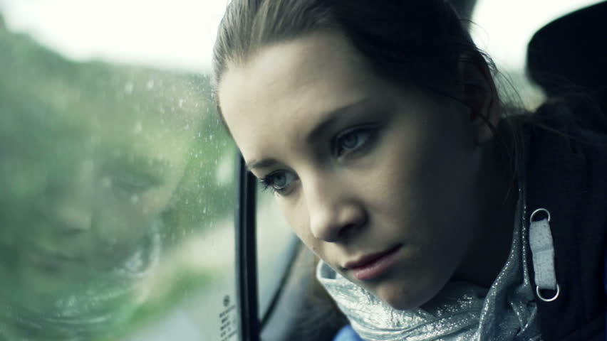 Beautiful Woman Singing Sad In Car While Driving Stock Footage Video ...