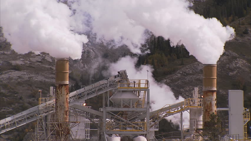 Close Up Of Cement Plant Smoke Stacks Stock Footage Video 128407 ...