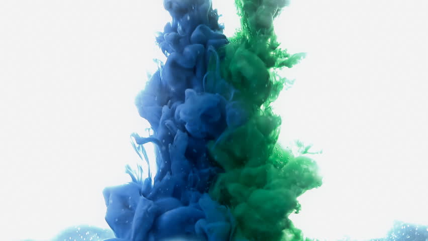 Green and Blue Ink Dropping Stock Footage Video (100% Royalty-free ...