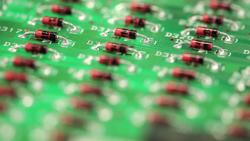 Microcircuit Chip with Electronic Components. Stock Footage Video (100% ...